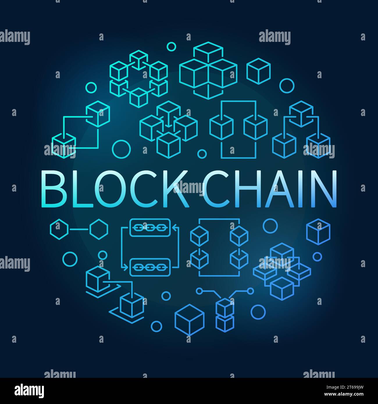 Cryptocurrency and blockchain system isolated icons hi-res stock ...