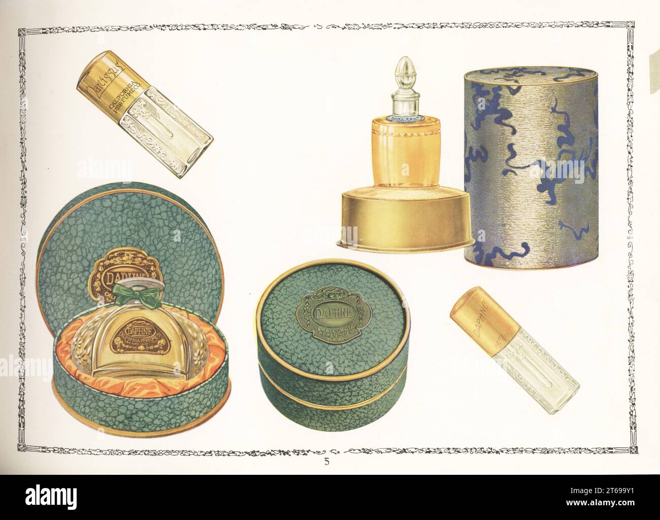 Various CPC brand cosmetics, 1927. Flacon and flaconette of Narcissus ...