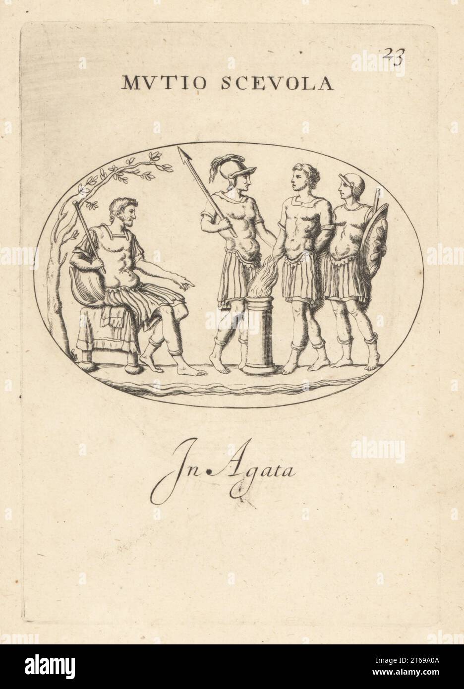 Gaius Mucius Scaevola standing before the Etruscan leader Porsena. Held ...