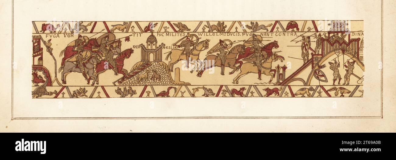Duke William of Normandy and his army pursue Conan II, Duke of Brittany ...