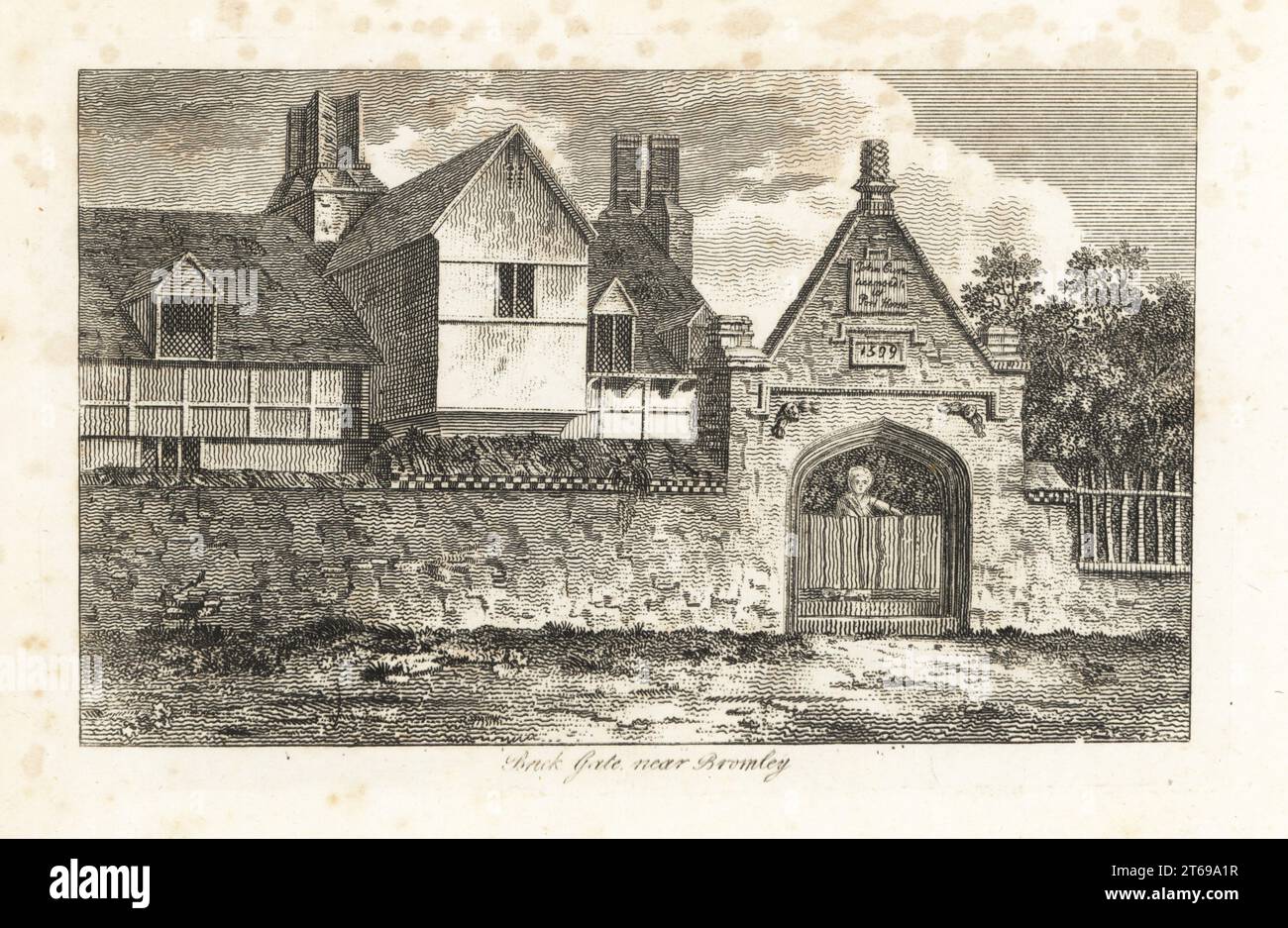 A curious Jacobean brick gateway to a house, dated 1599, near Bromley ...
