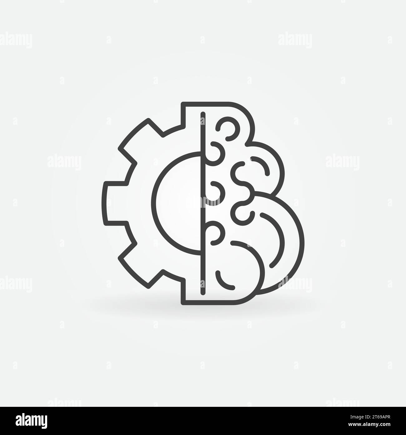 Brain with gear vector Artificial Intelligence concept icon or logo ...