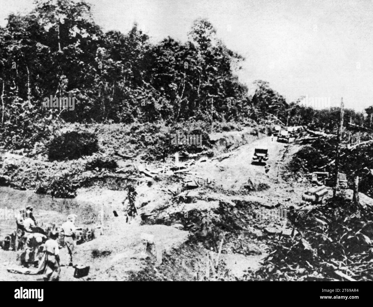 Traffic on the Burma Road passing through Burma / Myanmar, the only ...