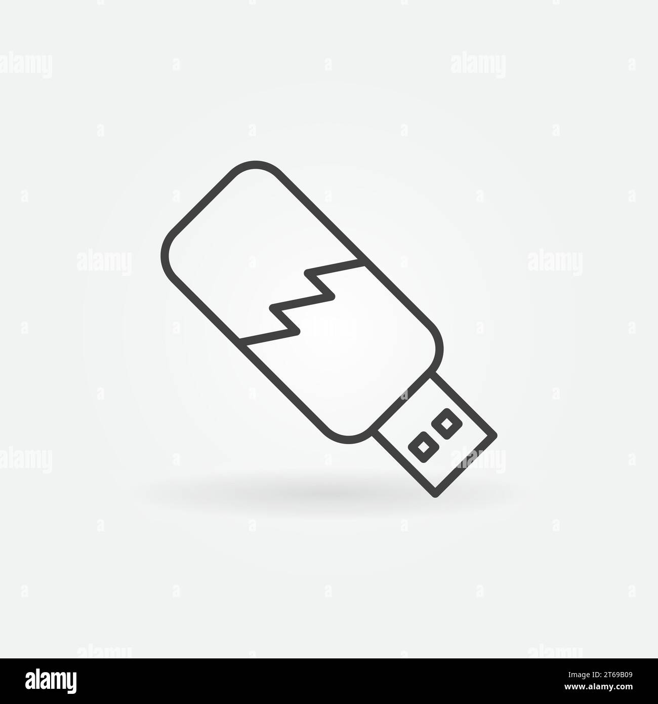 Broken USB Drive vector concept icon or sign in outline style Stock ...