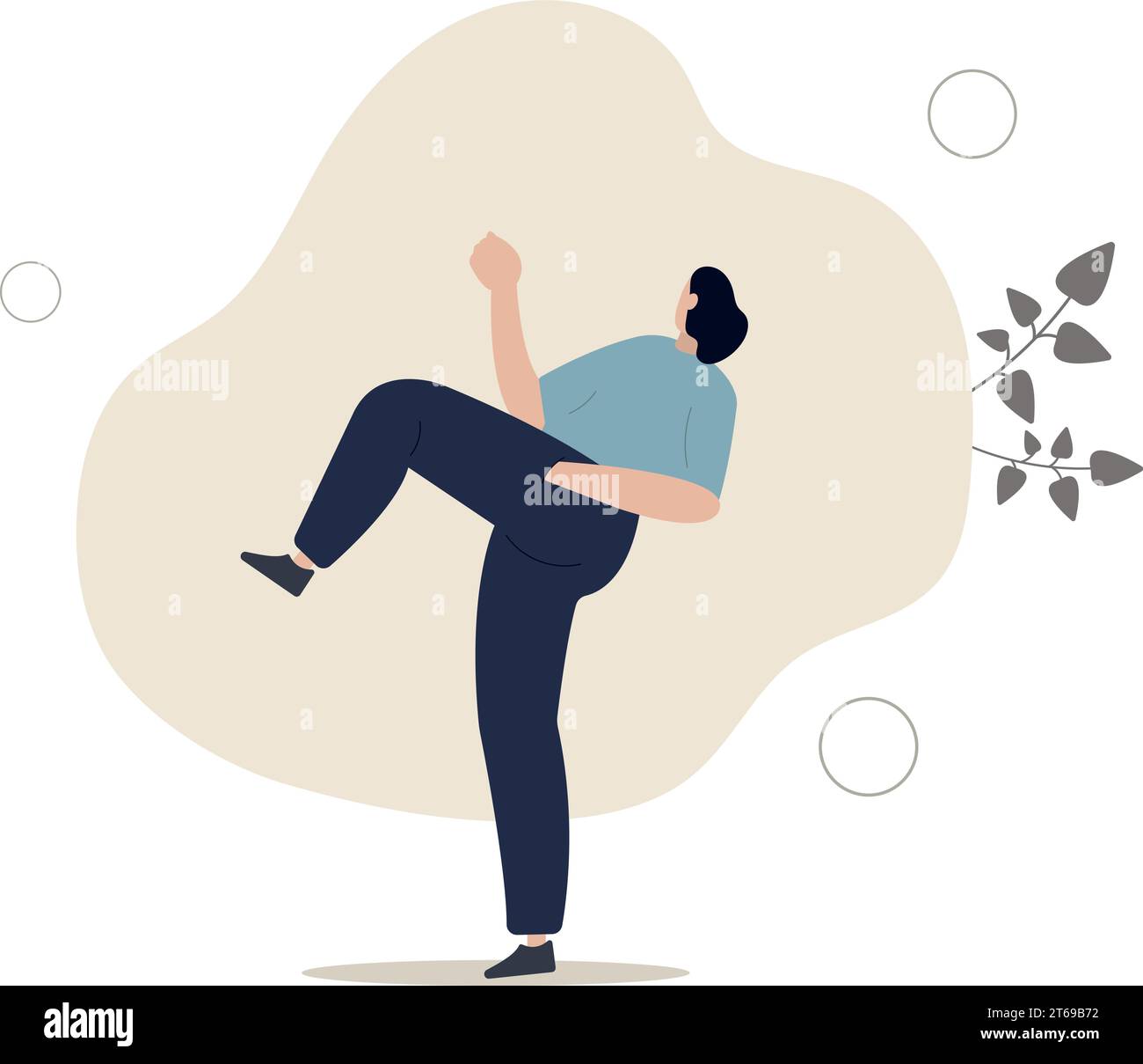 Man Strike An Unusual Poses, Defying The Norms Of Physicality.hobby and leisure concept.flat ...