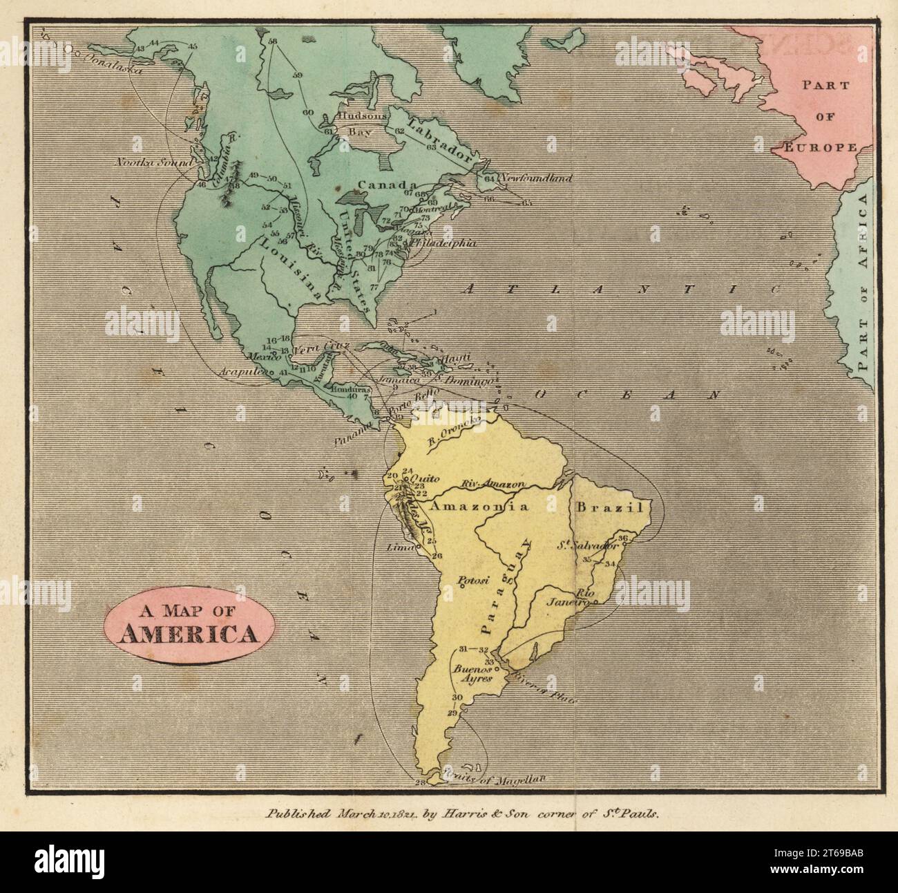 Map of the americas hi-res stock photography and images - Alamy