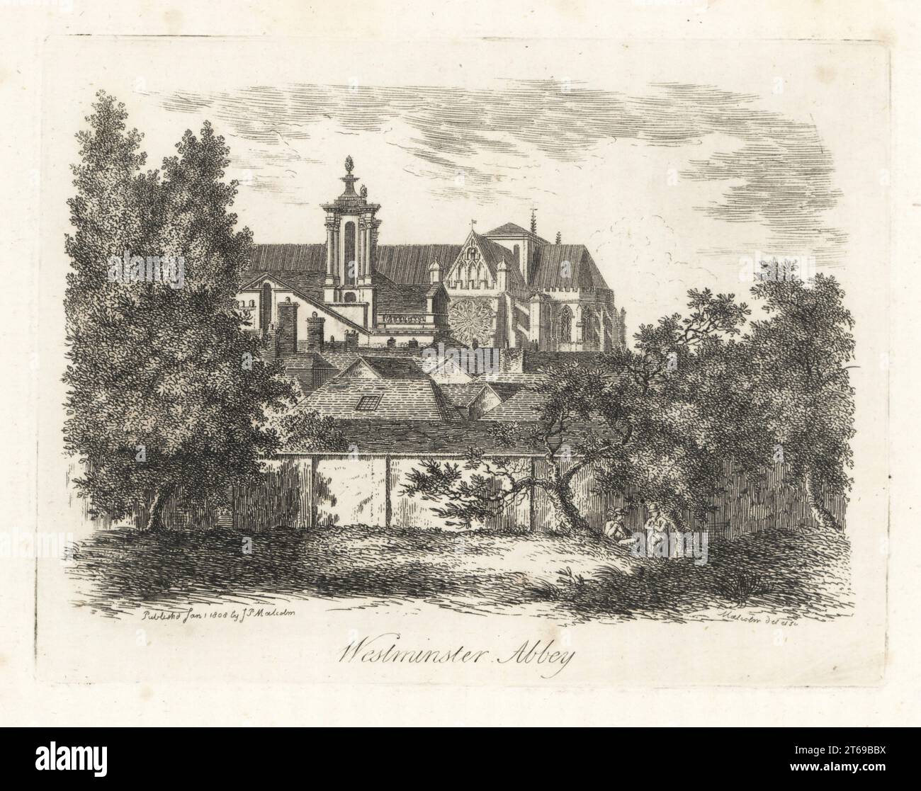View of Westminster Abbey, London, 1807. Copperplate drawn and engraved ...