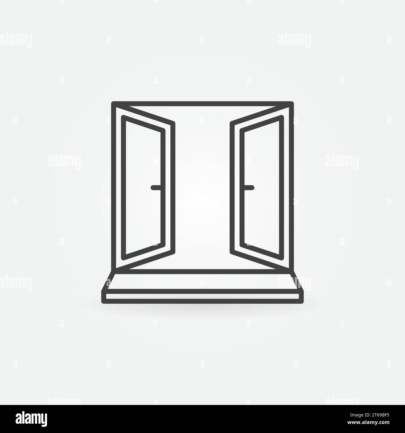 Open window icon vector concept sign in thin line style Stock Vector ...