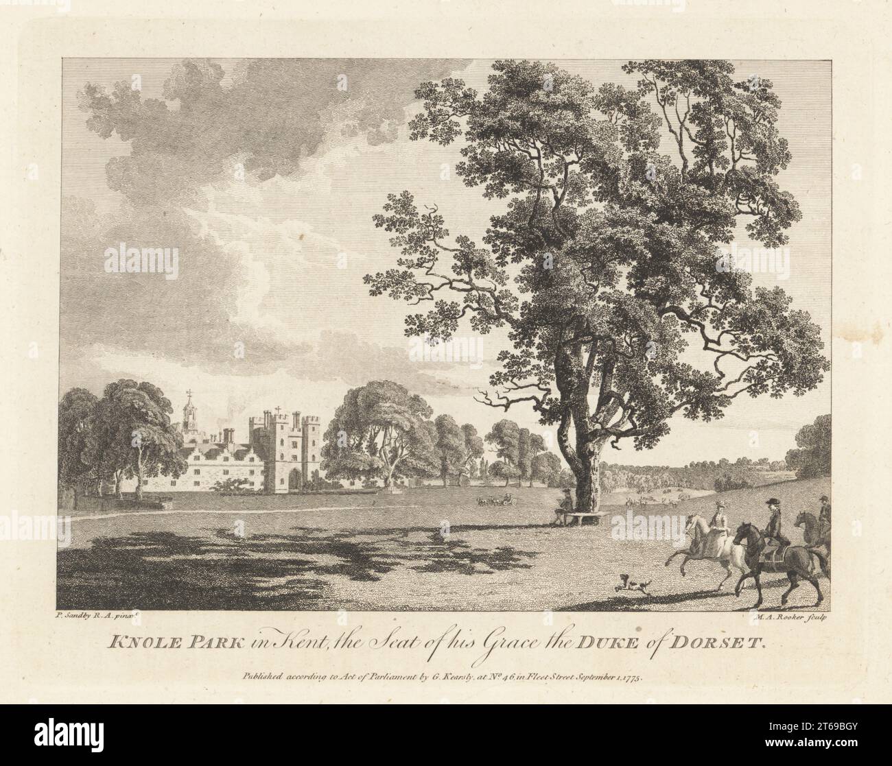 Knole House in Knole Park in Kent, the seat of Charles Sackville, 2nd ...