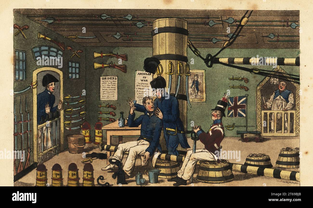 Midshipman Newcome confined in iron chains in the gun room for hitting ...