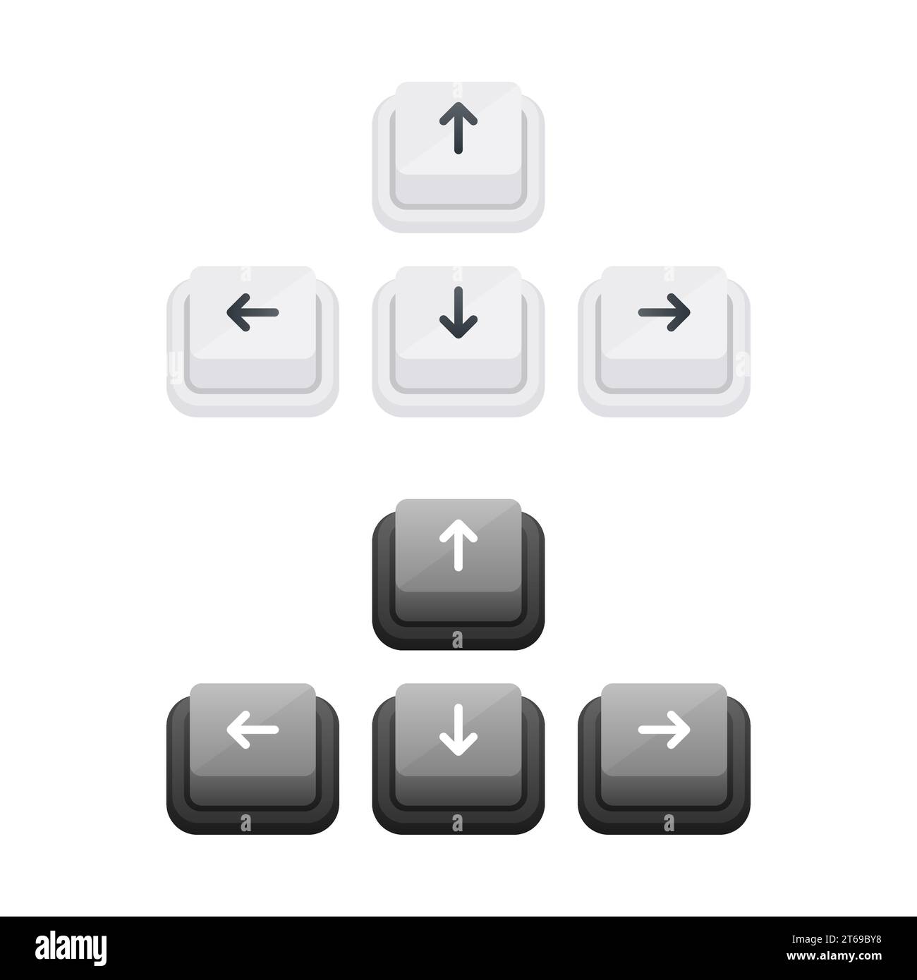 Set of Vector Arrow Keys in Light and Dark Themes for User Interface ...
