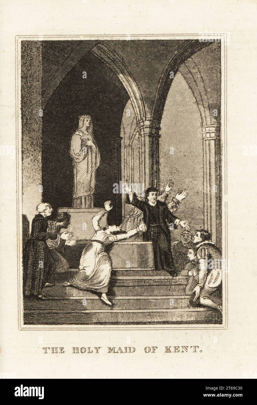 Sister Elizabeth Barton, 1506-1534, having a vision in a trance in a ...