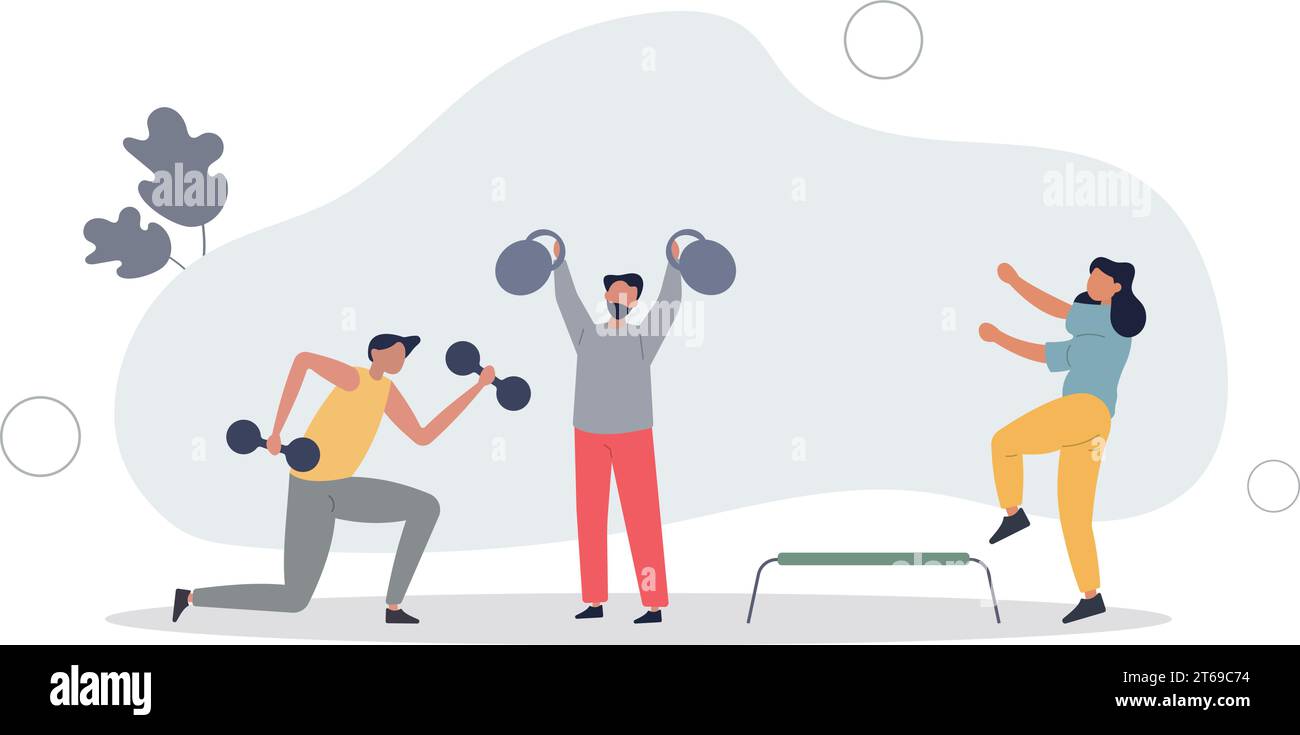 Gym fitness with fit workout activity and sport exercise.Physical ...