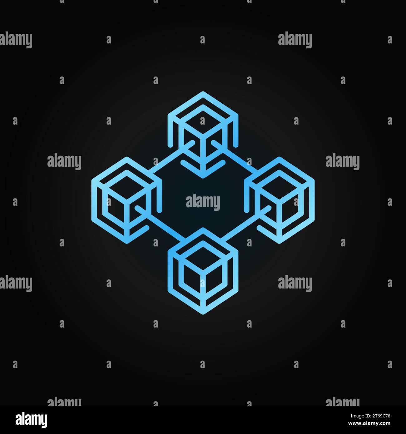 Blockchain vector cryptocurrency blue concept icon or logo element in ...