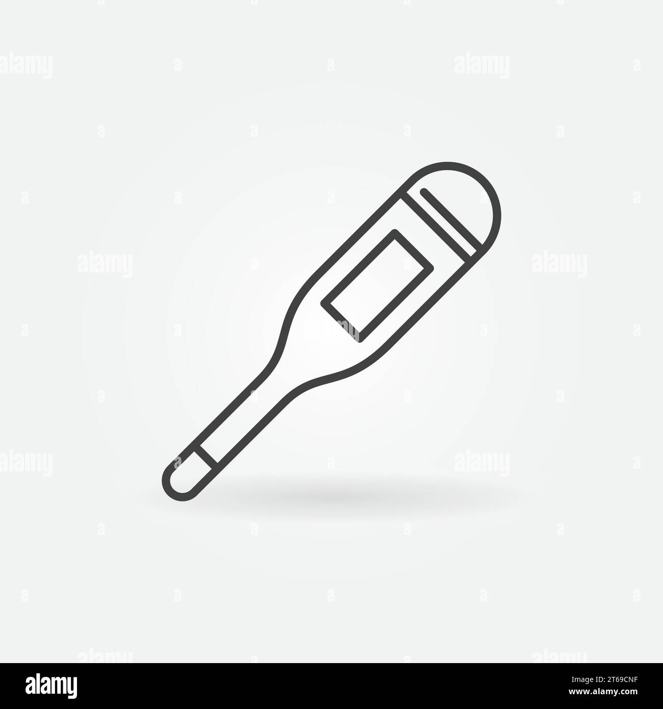 Medical Digital Thermometer vector concept icon or symbol in thin line ...