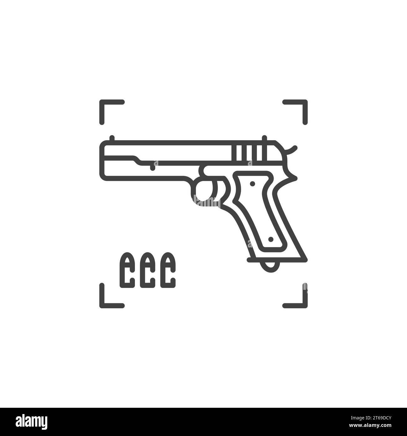 Gun vector concept icon or symbol in thin line style Stock Vector Image ...