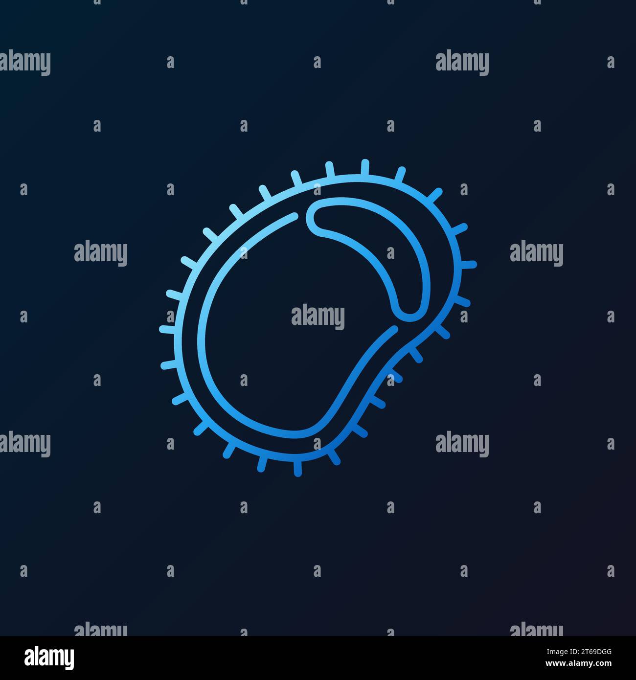 Bacteria vector blue microbiology concept icon or logo element in ...