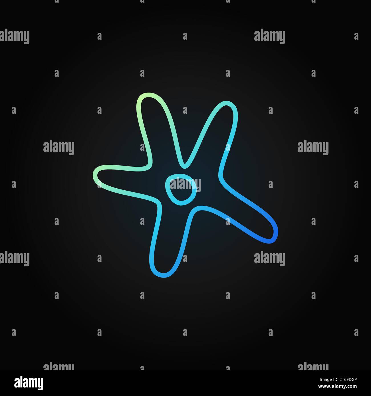 Bacteria outline vector blue simple icon or design element on dark ...