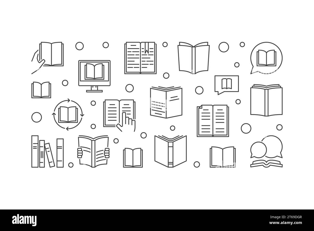 Books vector learning and education concept horizontal illustration in ...