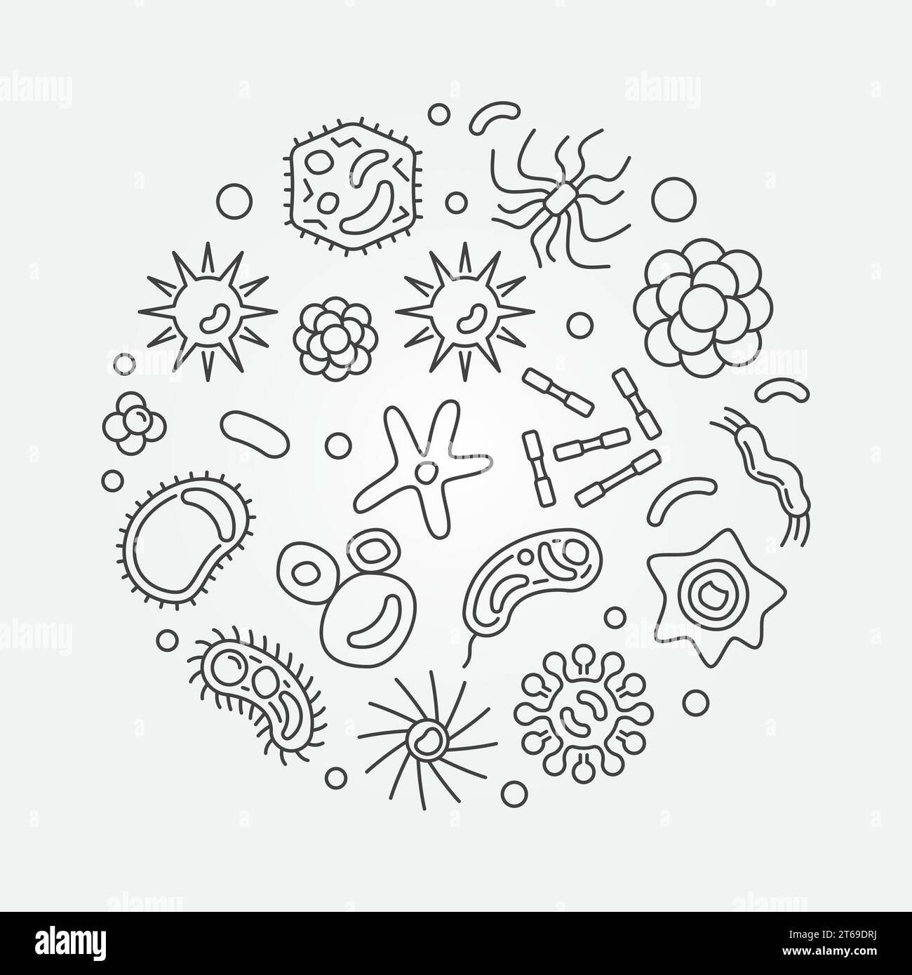 Virology round vector microbiology minimal illustration made with ...