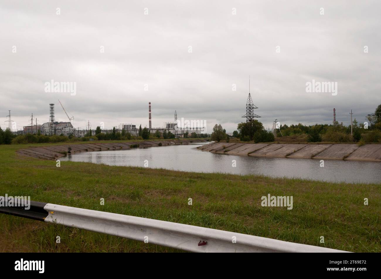 Cooling pond and canal in Chernobyl with Reactor 4 in the background ...