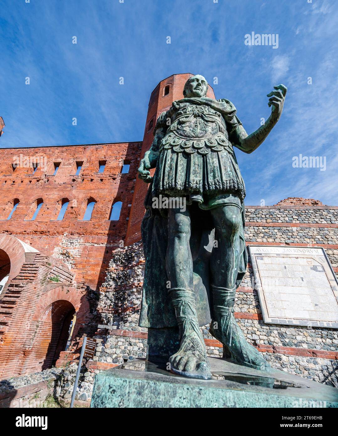 Turin, Piedmont, Italy - November 3, 2023: Statue of Julius Caesar near ...