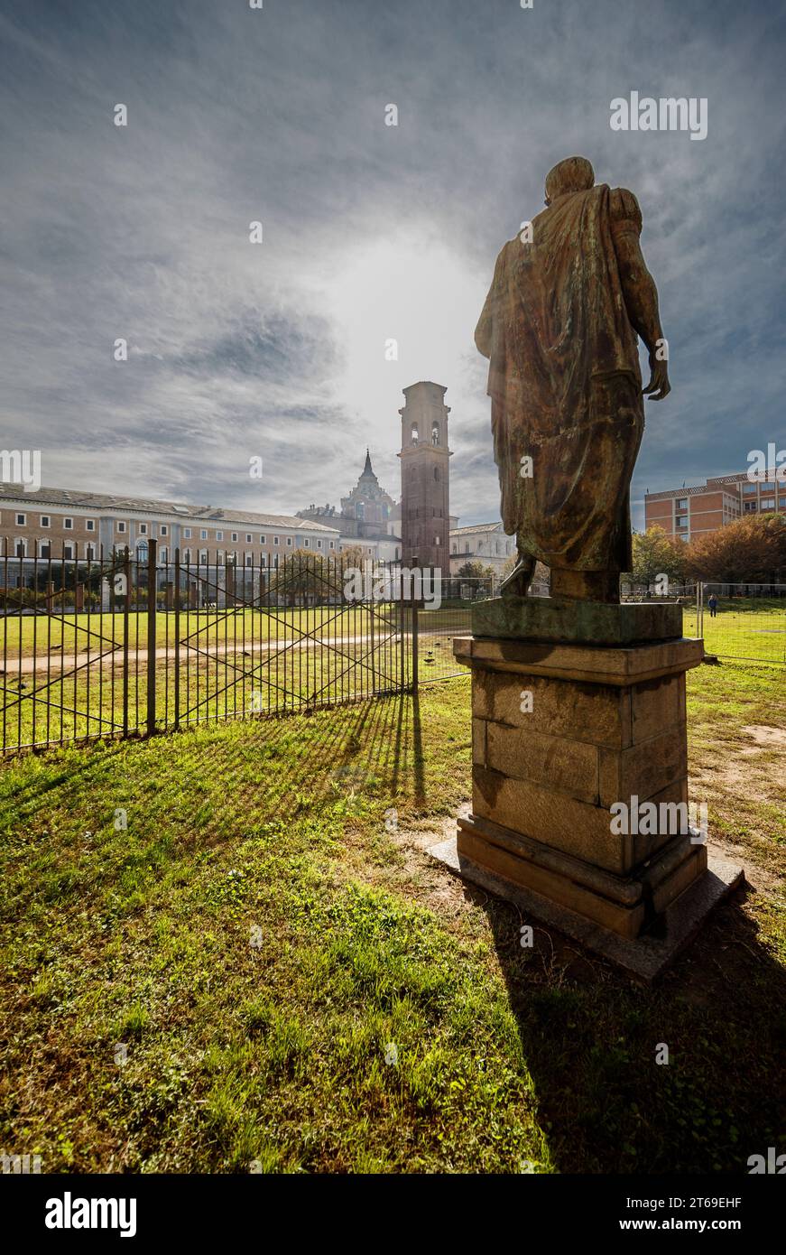 Turin, Piedmont, Italy - November 3, 2023: Statue of Julius Caesar near ...