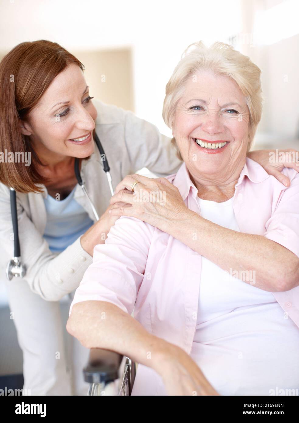 Congratulating her on such a speedy recovery. Portrait of a mature ...