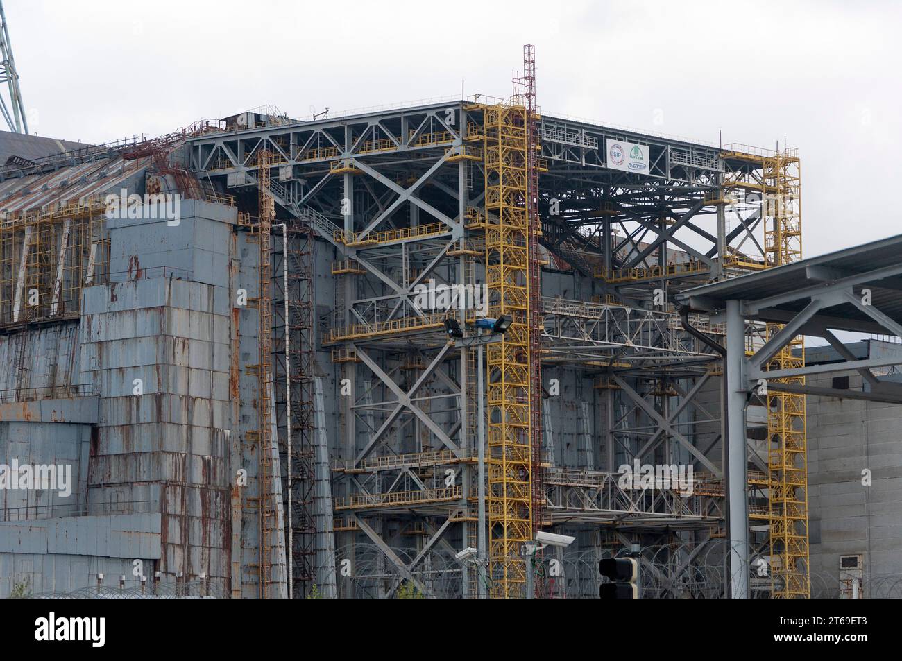 Reactor 4 of the Chernobyl Nuclear Power Plant underneath the original ...