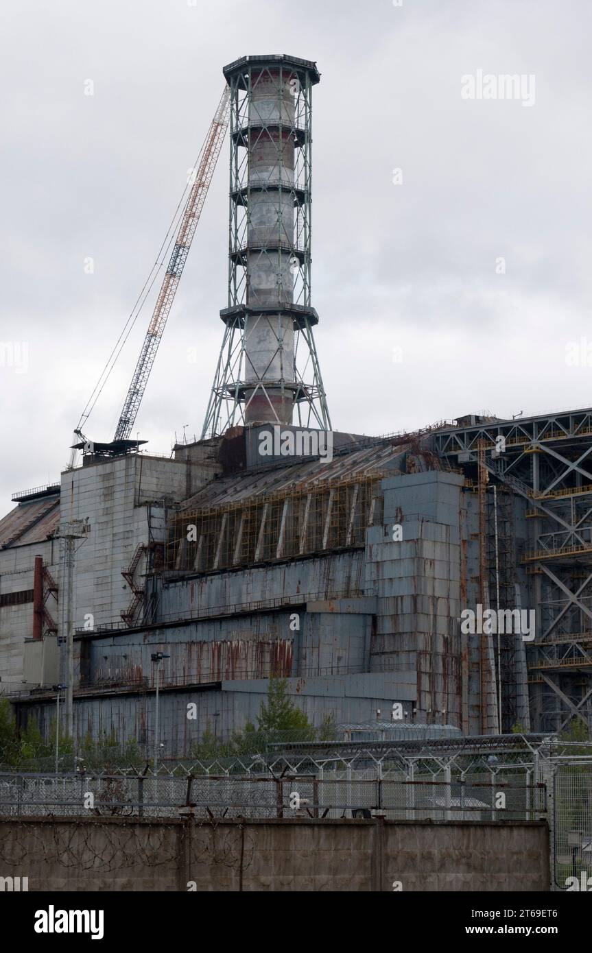 Reactor 4 of the Chernobyl Nuclear Power Plant underneath the original ...
