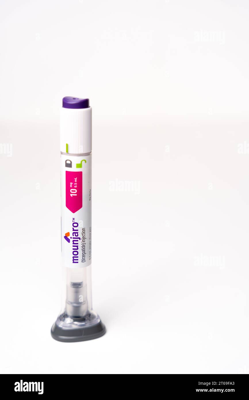 Mounjaro (Tirzepatide) injection pen used by diabetics to aid in ...
