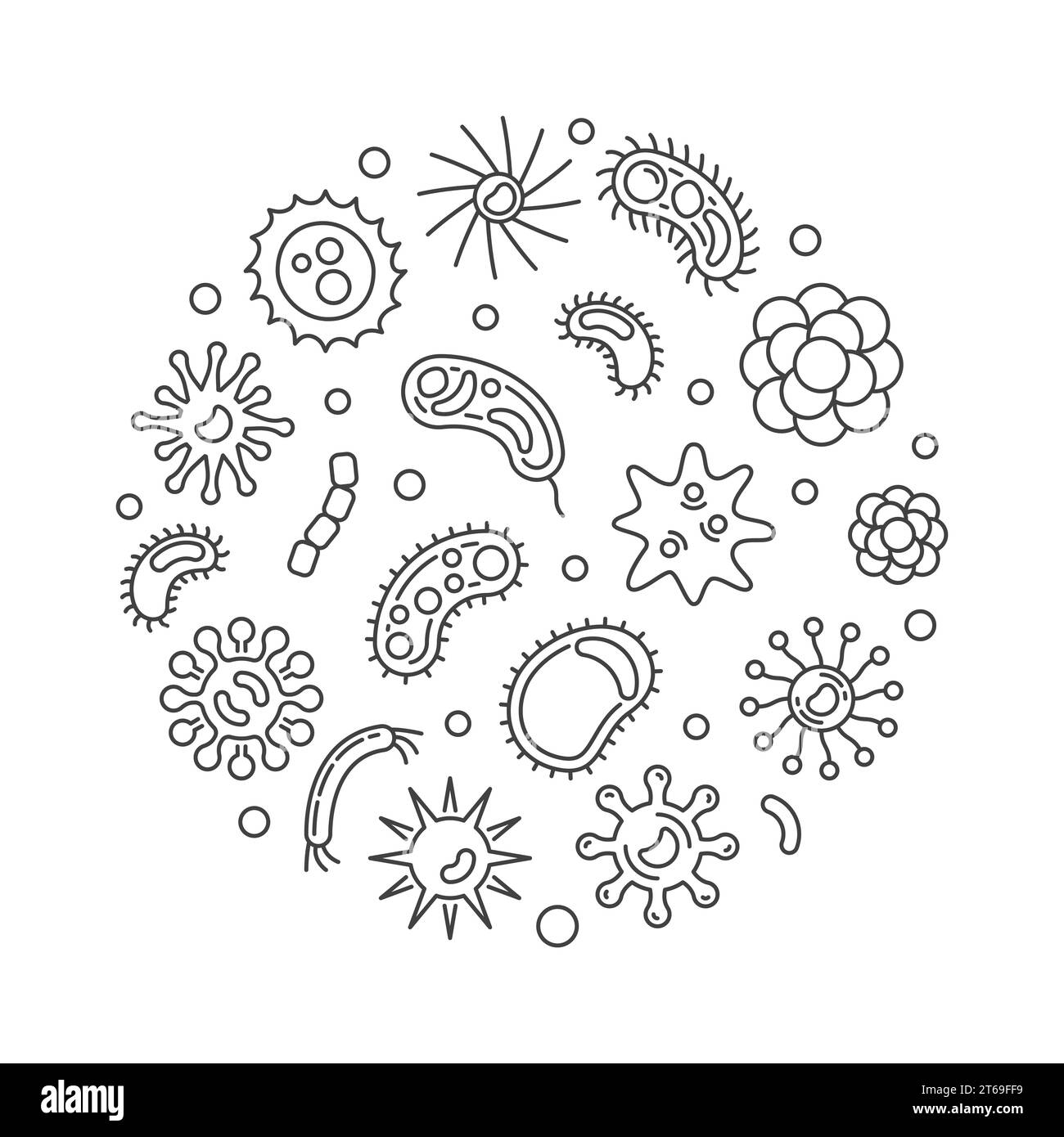 Pathogen and viruses round vector concept minimal illustration in ...