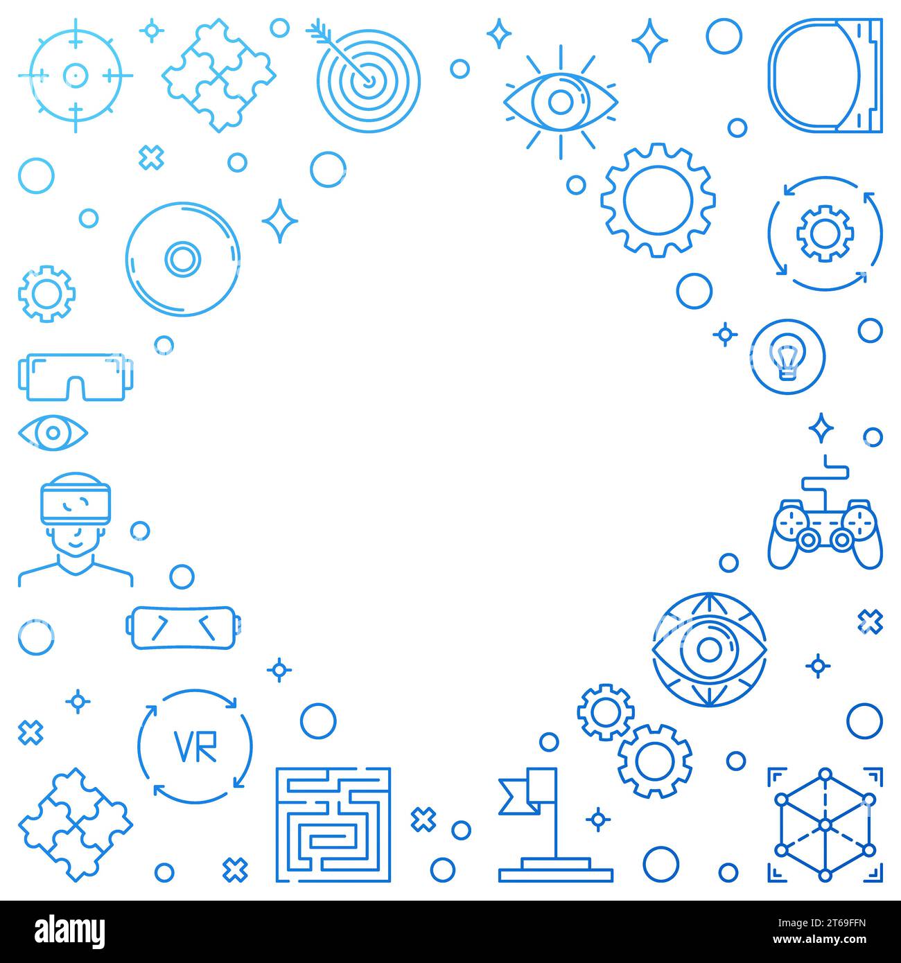 Virtual Reality concept outline modern frame. VR vector creative ...