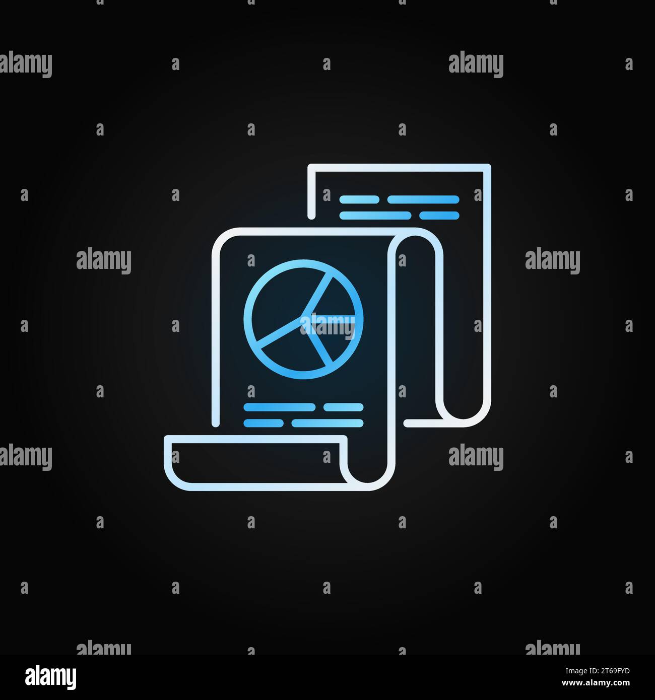 Business Statistics Report vector colorful icon or symbol in outline ...