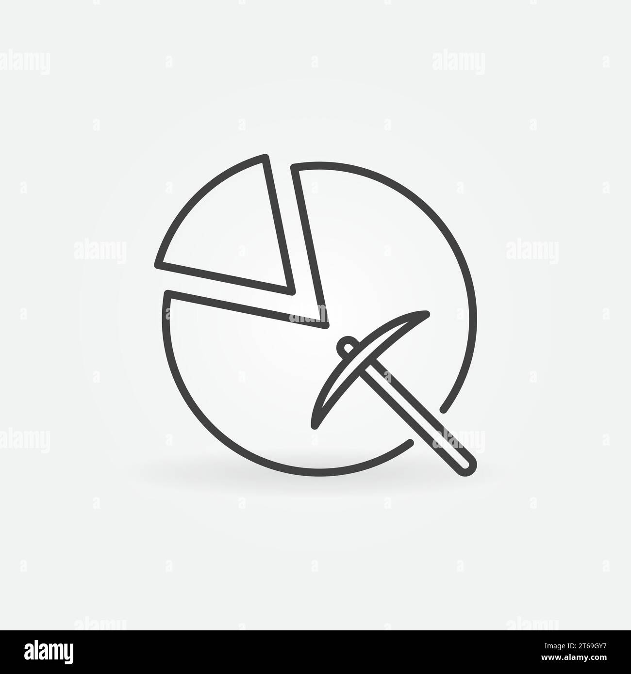 Pie Chart with Pick vector Data Mining concept line icon or symbol ...