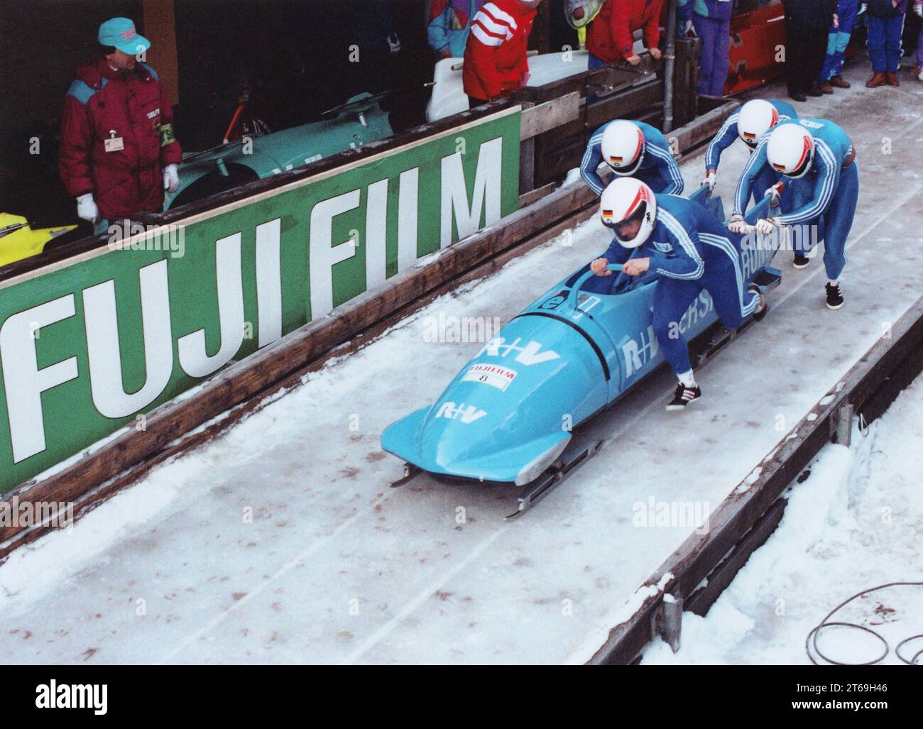 Competing in the European Four-man Bobsleigh Championships at Königssee: pilot Harald Czudaj ...