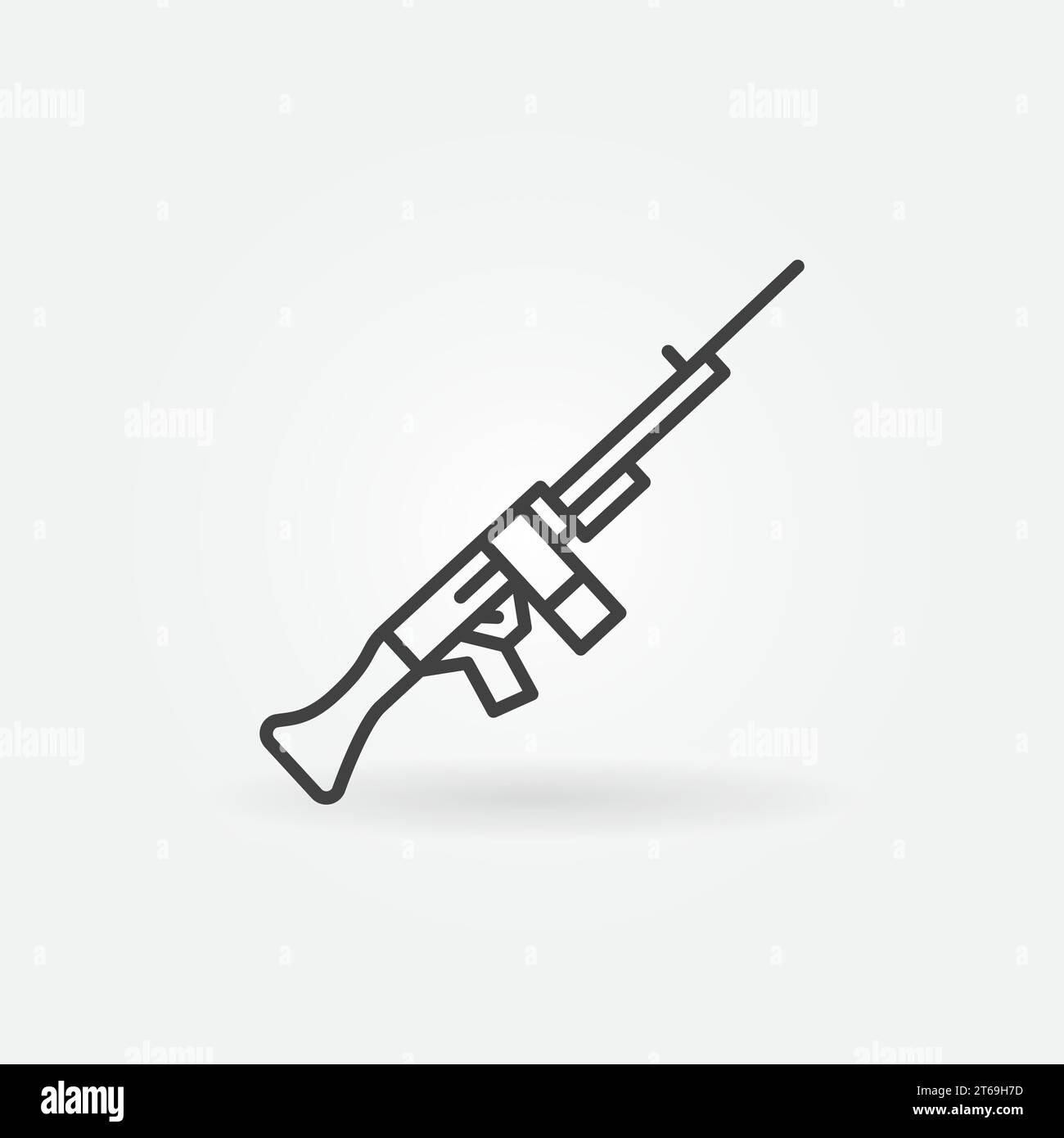 Machine Gun vector concept icon or sign in outline style Stock Vector ...