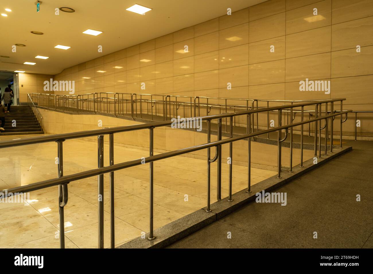 A facility installed so that disabled people using wheelchairs can ...