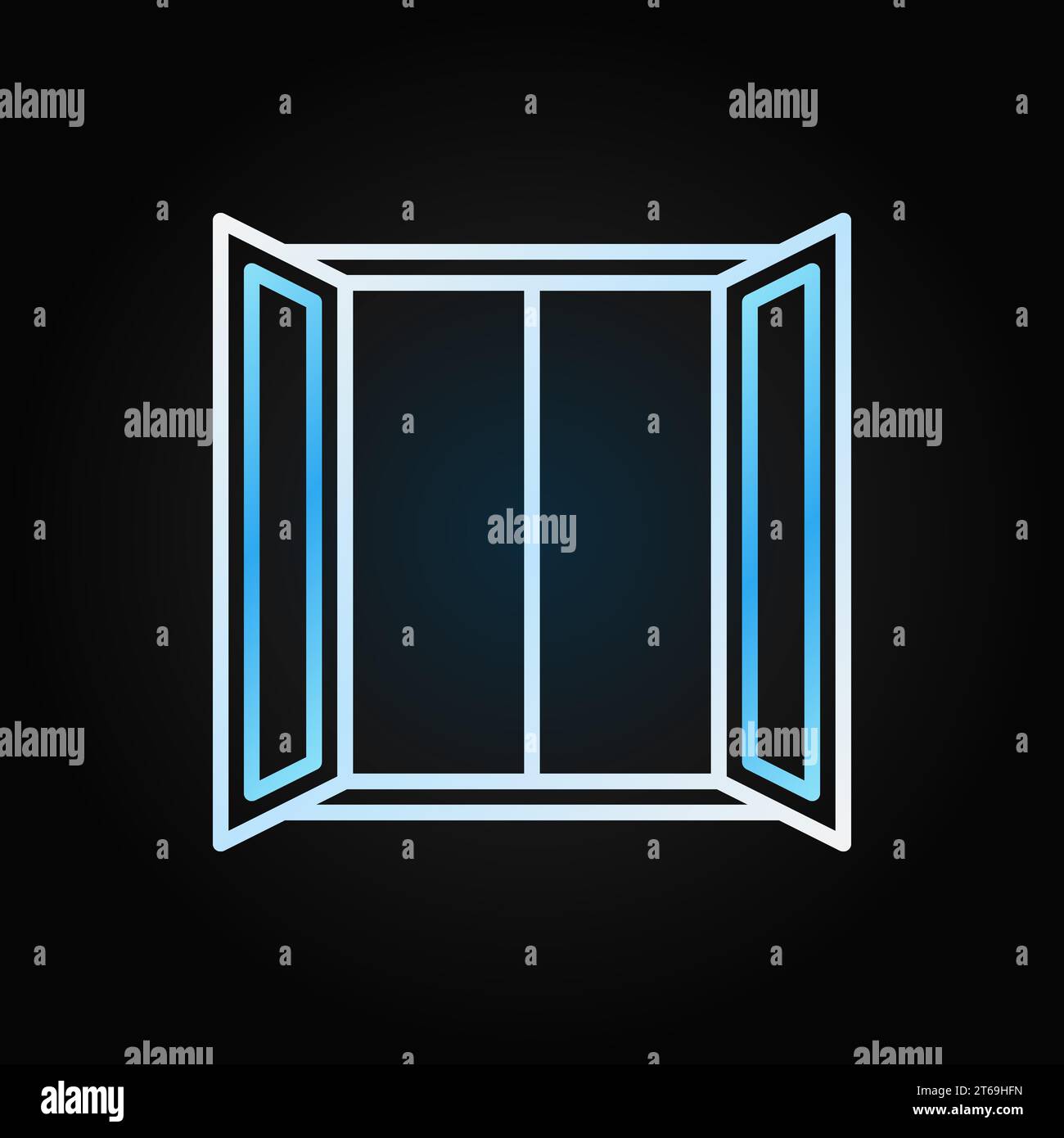 Open window colored icon in outline style. Vector concept symbol or ...