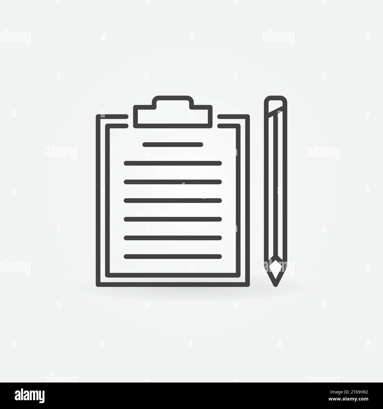 Simple outline clipboard pencil Stock Vector Images - Alamy