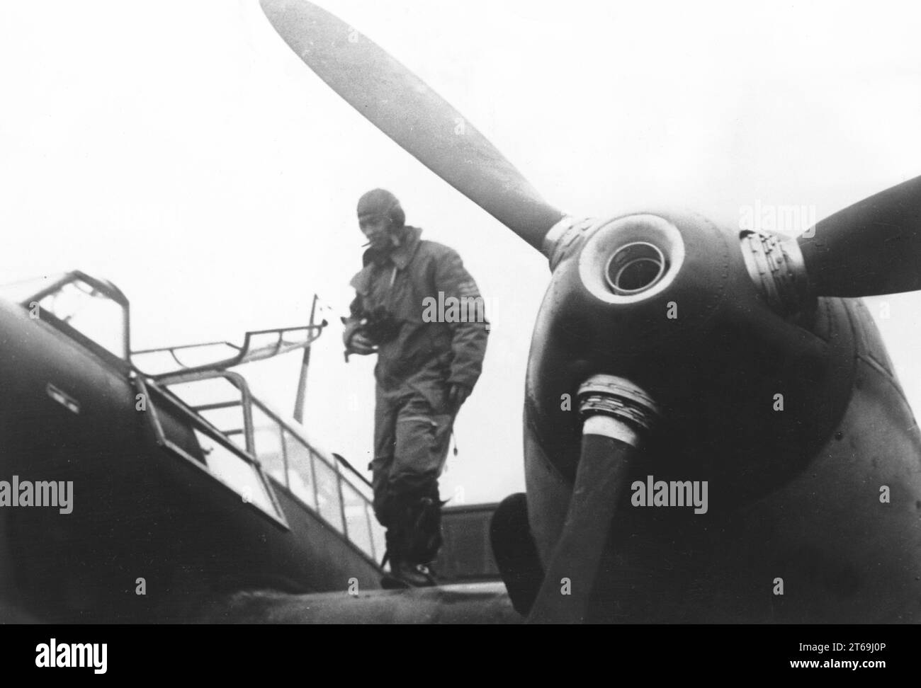 German Messerschmitt Me 110 before takeoff for a mission during the ...