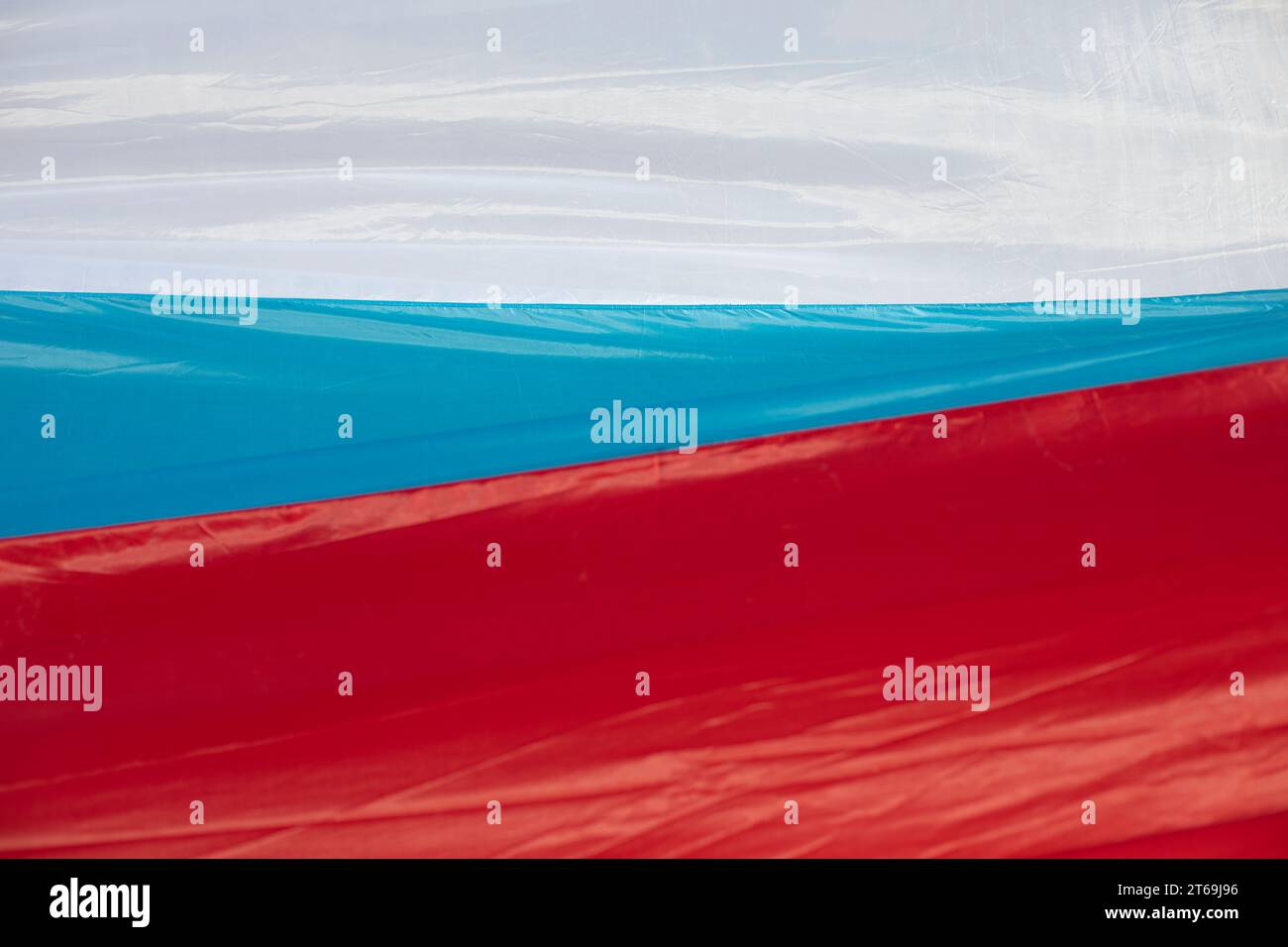 Cloth flag of Russia. Colors of national flag of Russian Federation ...