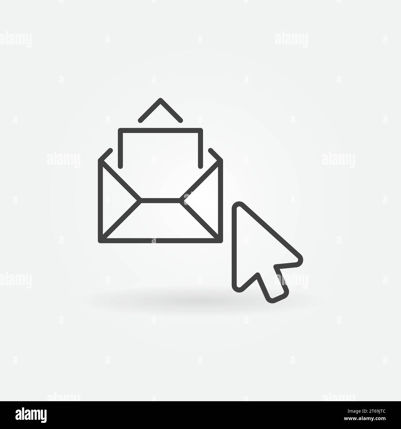 Mouse Click on Envelope linear icon. Vector E-mail Checking concept sign in outline style Stock ...
