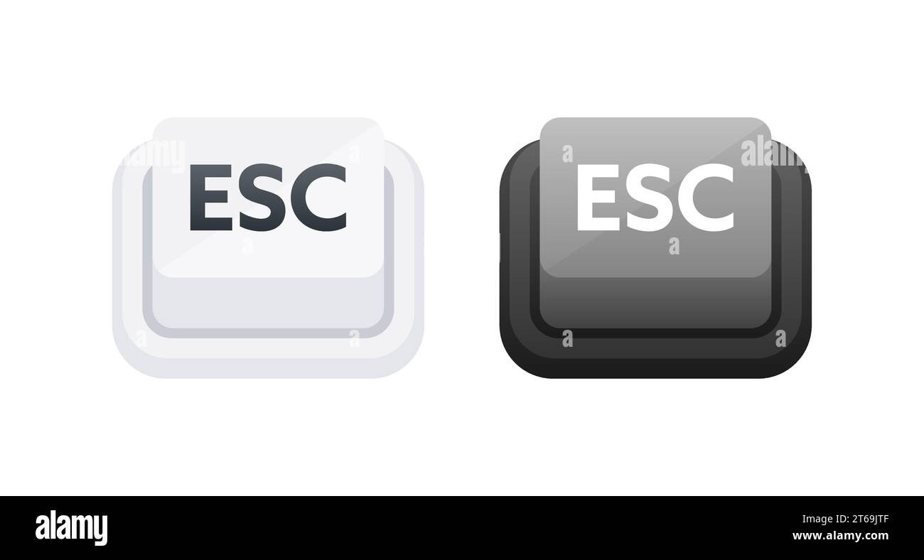 Light and Dark Themed Escape ESC Computer Key Buttons. Vector stock ...