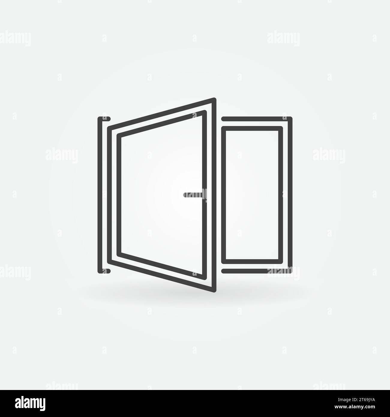 Window icon. Vector Open window symbol or logo element in thin line ...