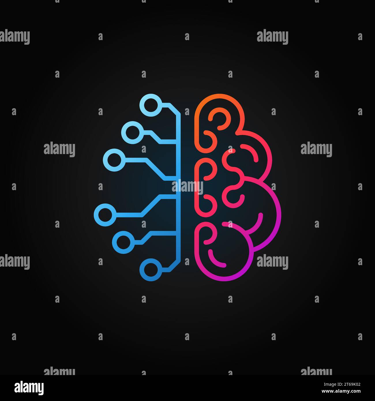 Artificial intelligence brain creative line icon. Vector Cyberbrain ...