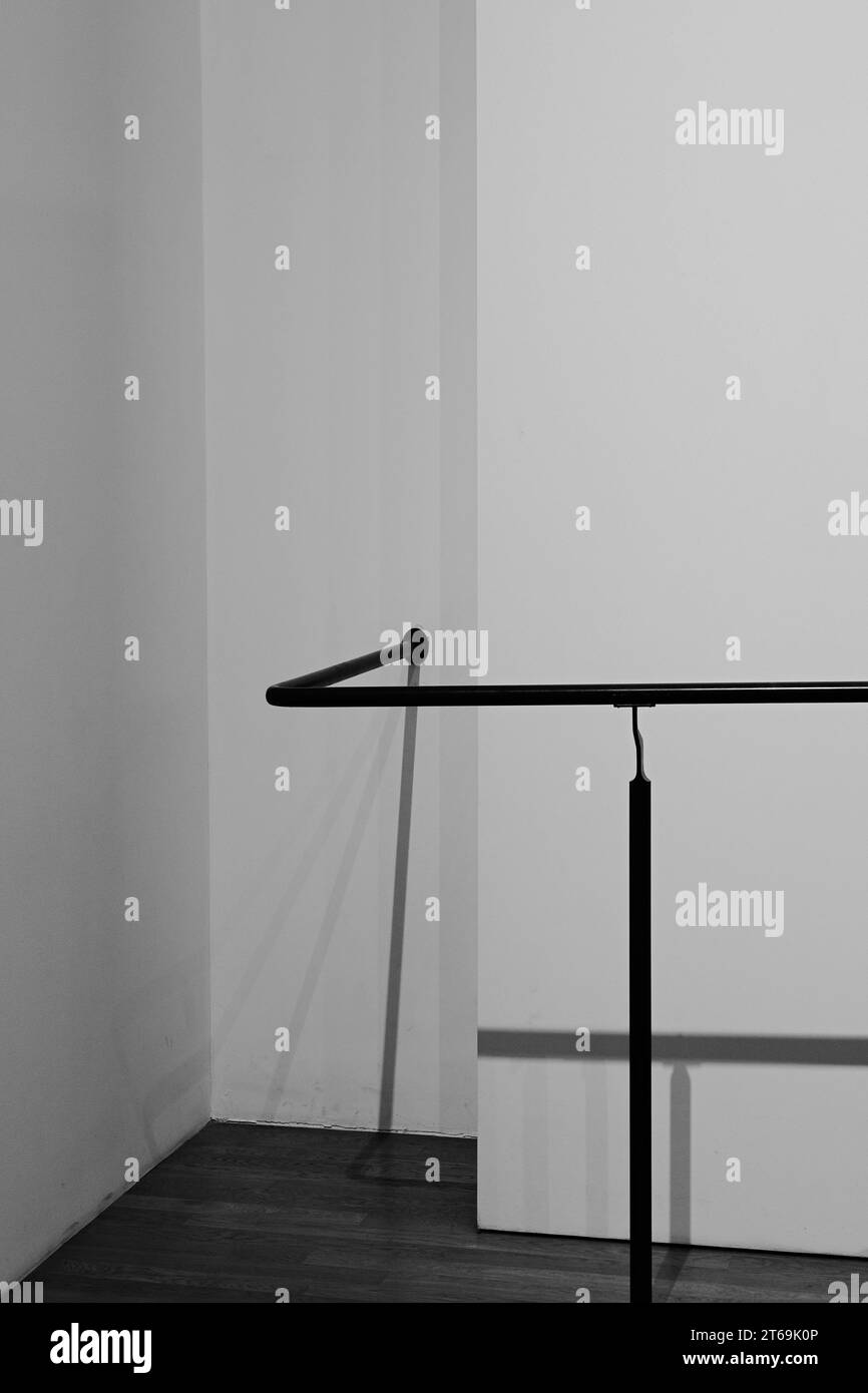 Minimalist black and white abstract background with steel bars on the ...