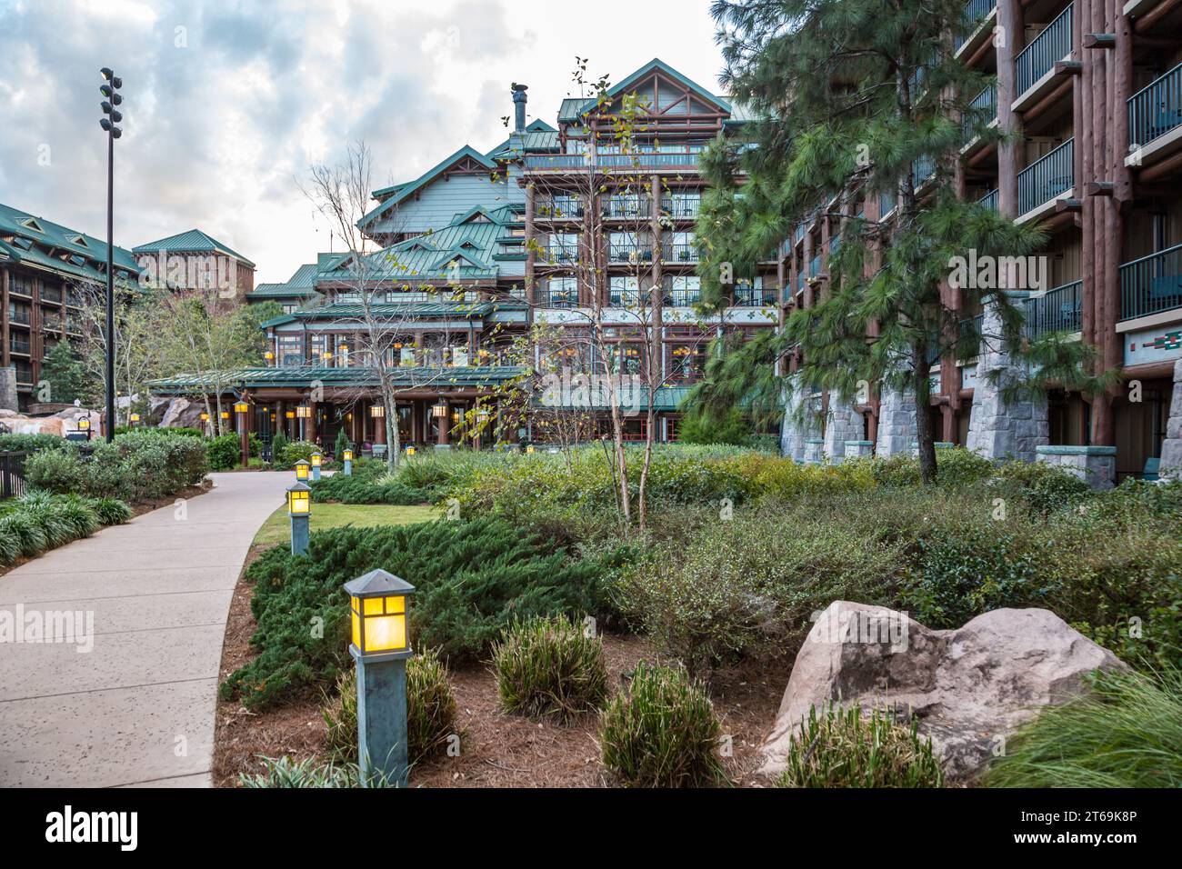 Exterior of Wilderness Lodge resort at Walt Disney World in Orlando ...