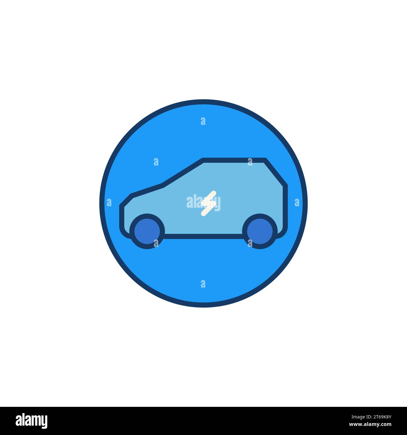 Electric Car vector concept round minimal colored icon or design ...