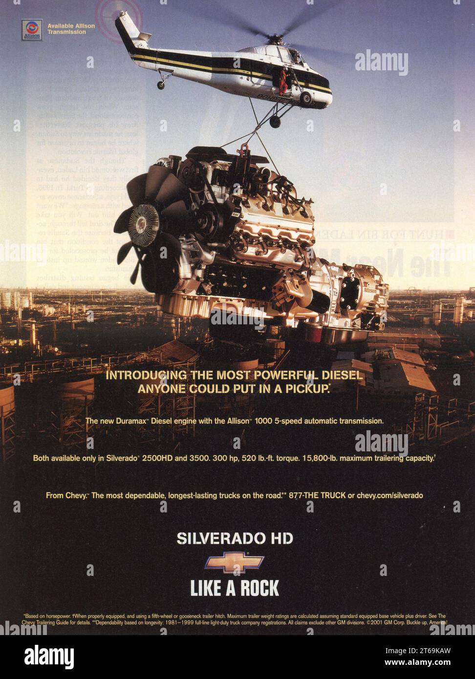 Vintage "Time" Magazine 19 November 2001 issue Advert, USA Stock Photo ...